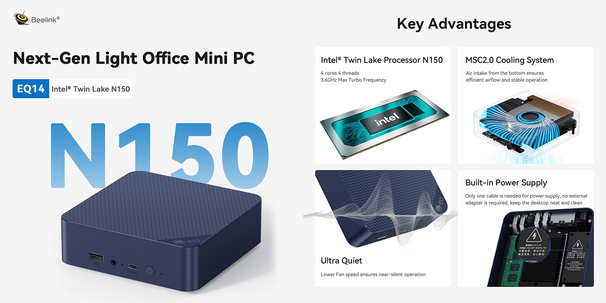 [Official ศูนย์ไทย] Beelink EQ14 Mini PC Processor Intel N150 RAM 16G ...