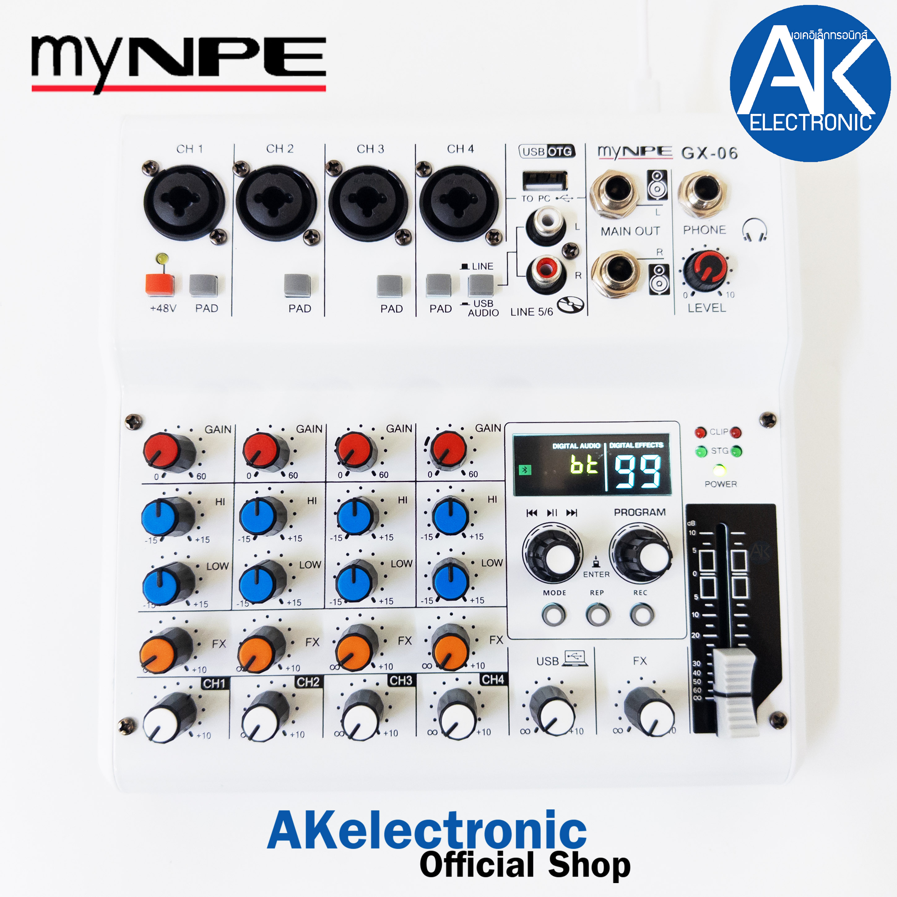 MYNPE GX-06 MIXER มิกเซอร์6ช่อง พร้อมเอฟเฟคแท้99DSP ไฟเลี้ยง5V บลูทูธ usb interface มิกเซอร์ ...