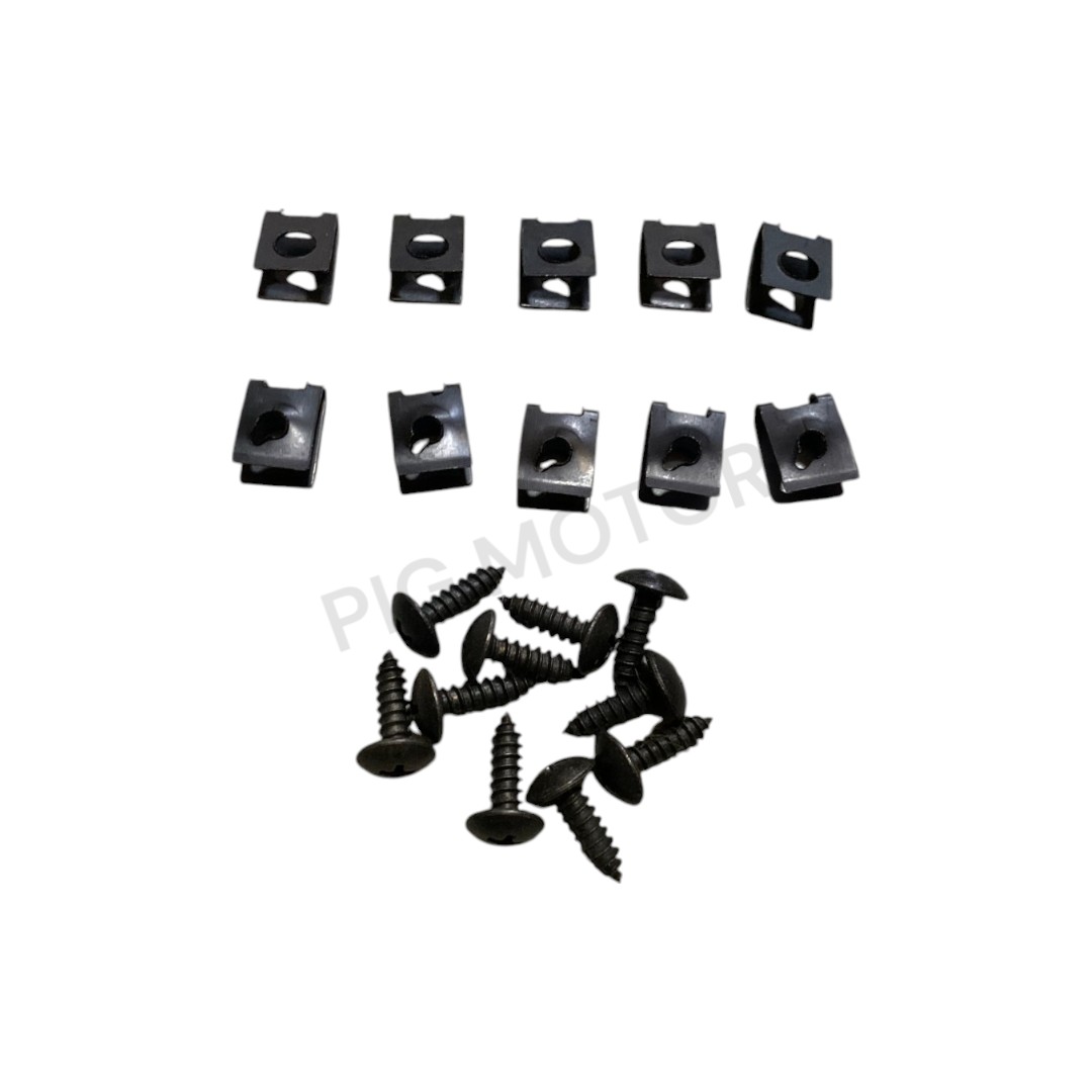 น็อต + กิ๊ฟ ชุดสี เกลียวปล่อย YAMAHA M5 เบอร์ 8 ขนาด 5X15 มิล MIO FINO NOUVO ทุกรุ่น ( 1 ชุด 10 ...