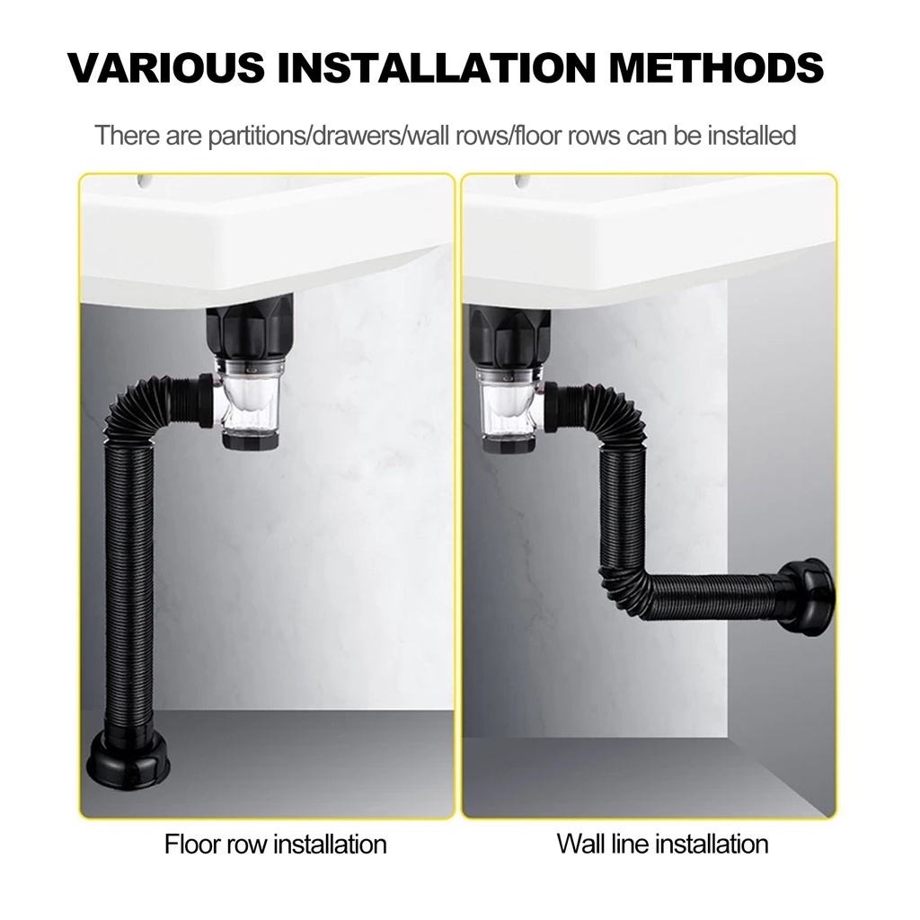 BAANHARDWARE สายท่อน้ำทิ้ง การระบายน้ำ2ทาง ใช้ได้ทั้งอ่างซิงค์และอ่างล้างหน้า MA-J-052BK ...