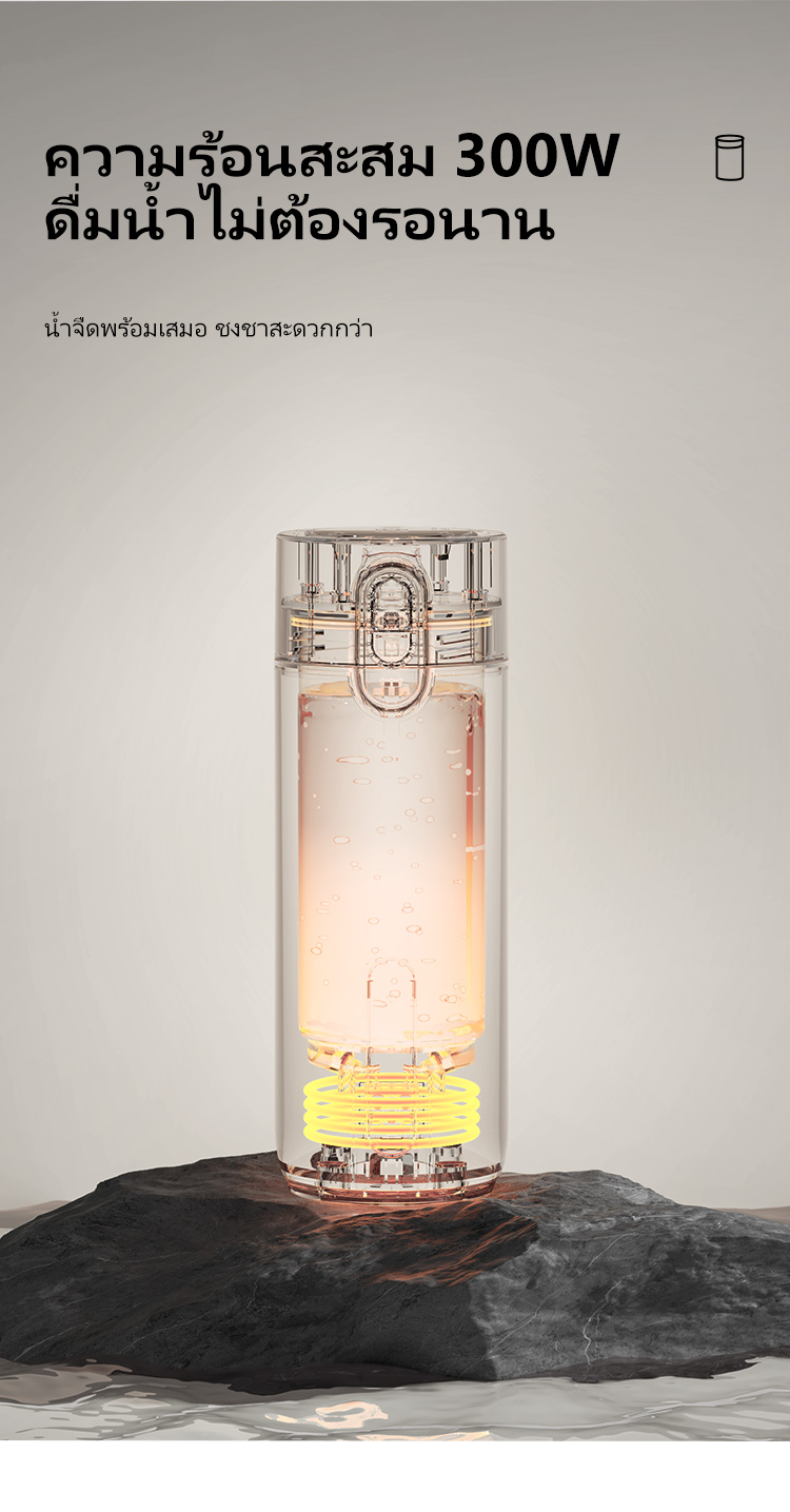【kawu】ถ้วยน้ำไฟฟ้าแบบพกพา เดินทางอย่างชาญฉลาด miniกาต้มน้ำไฟฟ้า 400ml ความร้อนอย่างรวดเร็ว ...