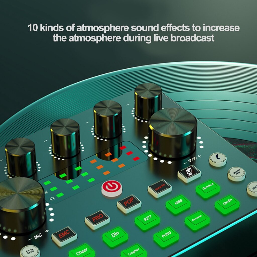 การ์ดเสียง V8S Headset Microphone Webcast Streamer Live Sound Card ...