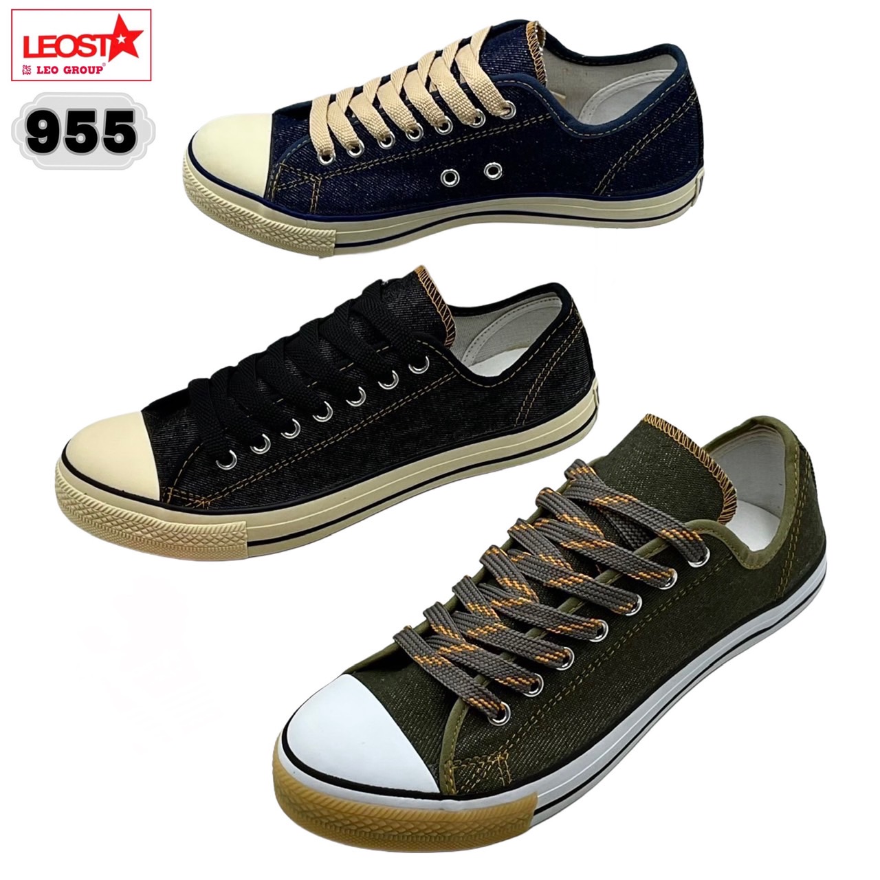 รองเท้าผ้าใบ LEO STAR (955,ผ้ายีนส์) (SIZE 37-45) | Shopee Thailand