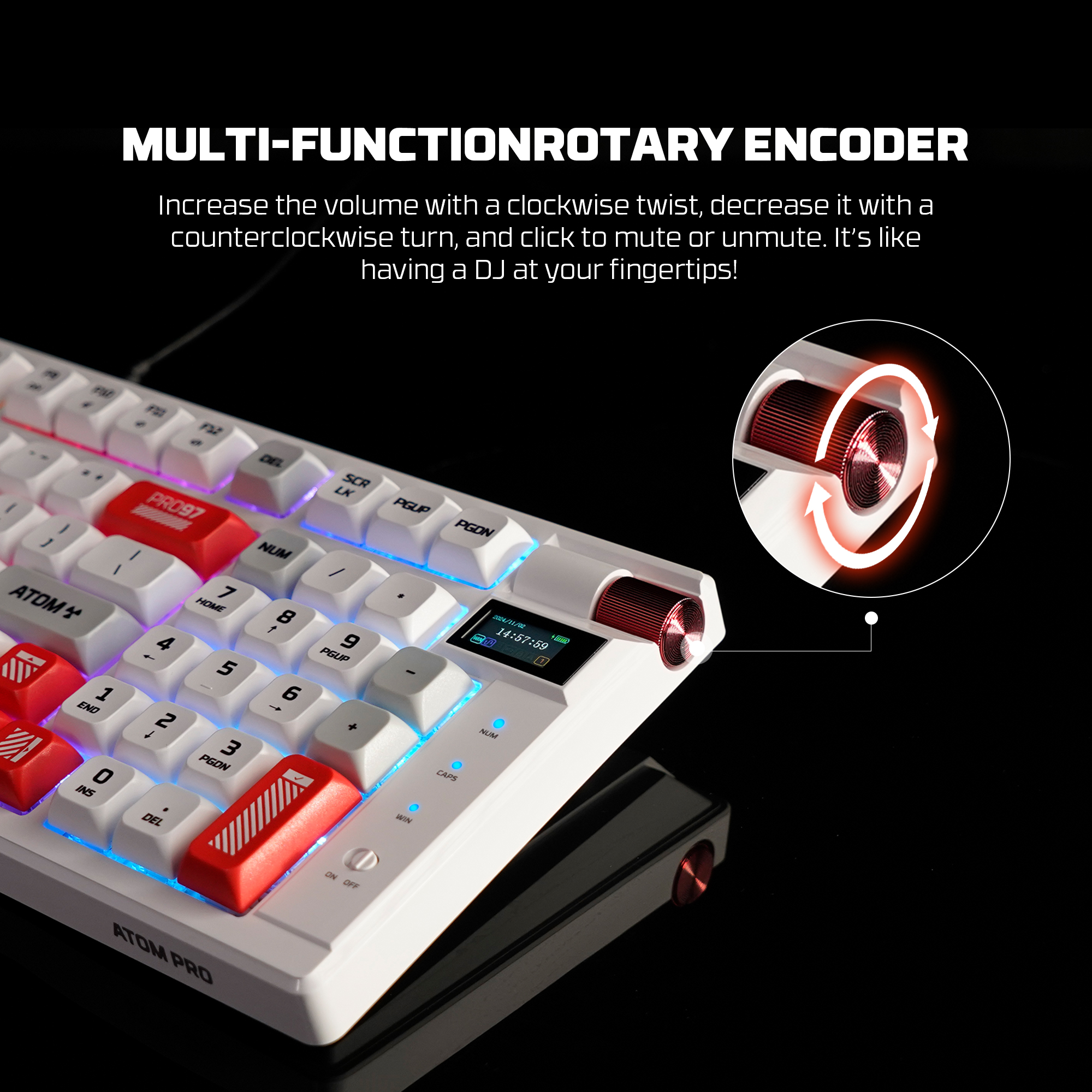 Fantech Mechanical Keyboard ATOM PRO97 คีย์บอร์ดเกมมิ่งไร้สาย พร้อมจอ ...