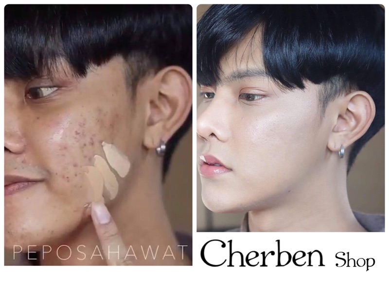 ครีมรองพื้นเฌอเบญ Cherben( สั่ง 1 ขวด แถมฟองน้ำ 1 ชิ้น) ปกปิดฝ้า กระรอยดำ กันแดด | Shopee Thailand