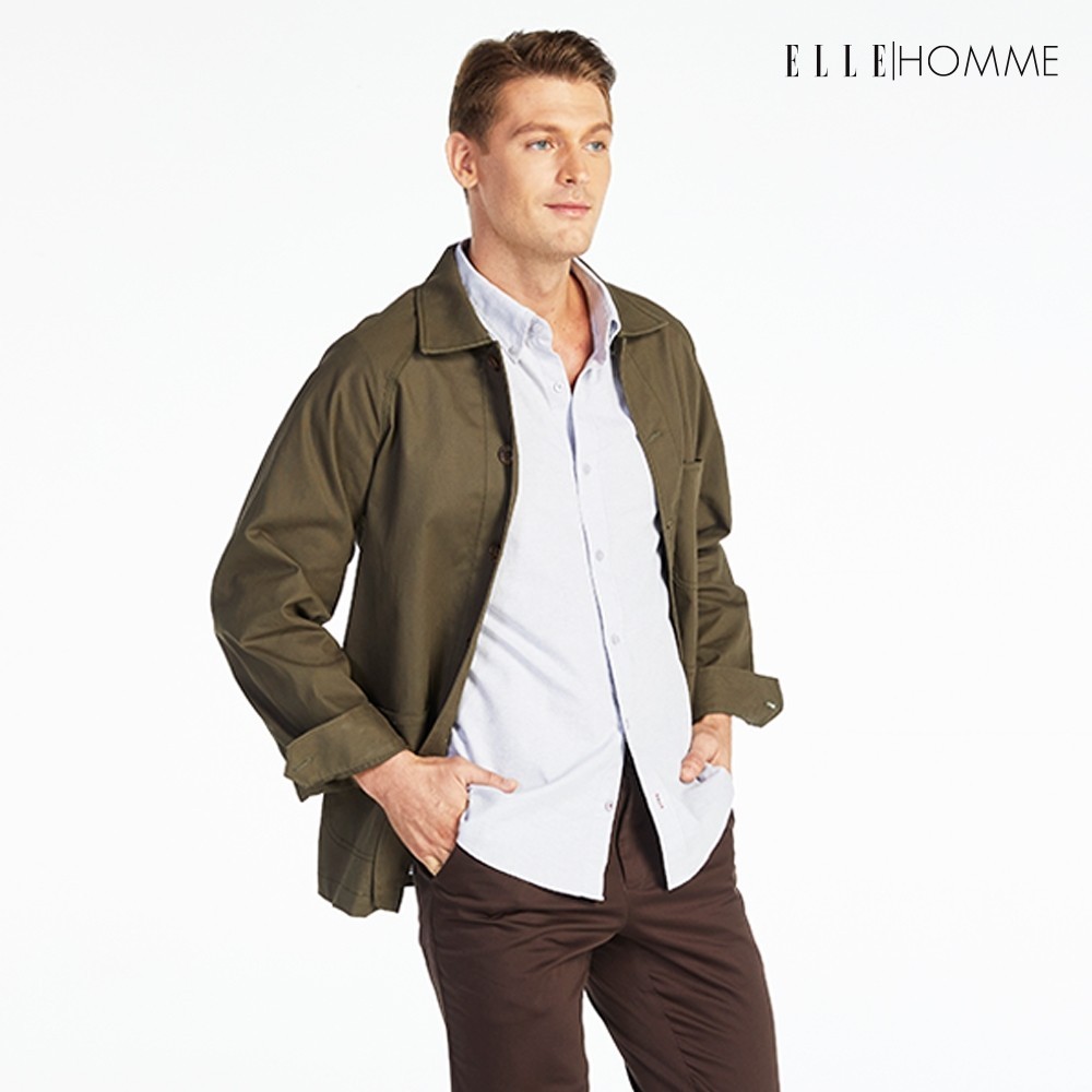 ELLE HOMME เสื้อแจ็คเก็ตผู้ชาย สไตล์ Casual สีเขียว รุ่น W8J237 ...