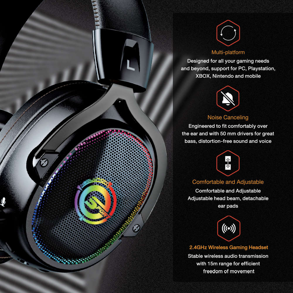 Neolution E-Sport Gaming Headset Nebula Wireless หูฟังเกมมิ่งไร้สาย 7.1 ...