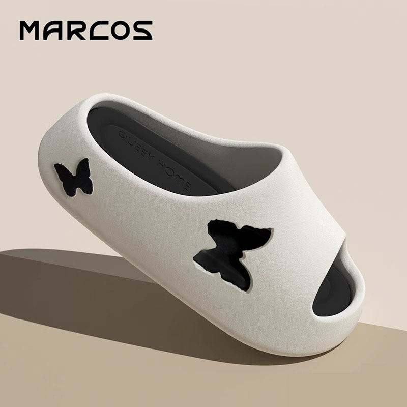 MARCOS พร้อมส่งจากไทย [MAR1019] รองเท้าแตะพื้นนมสดที นพื้นสูงเจาะรู ...