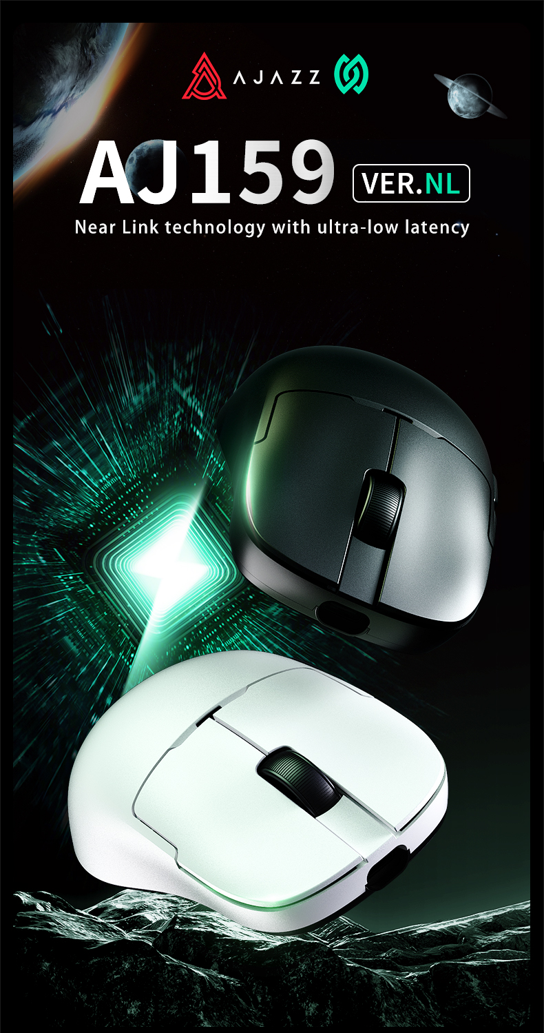 เมาส์เกมมิ่ง Ajazz AJ159NL NearLink Long Lasting Version Tri-Module PAW3311 Wireless Mouse รับ ...