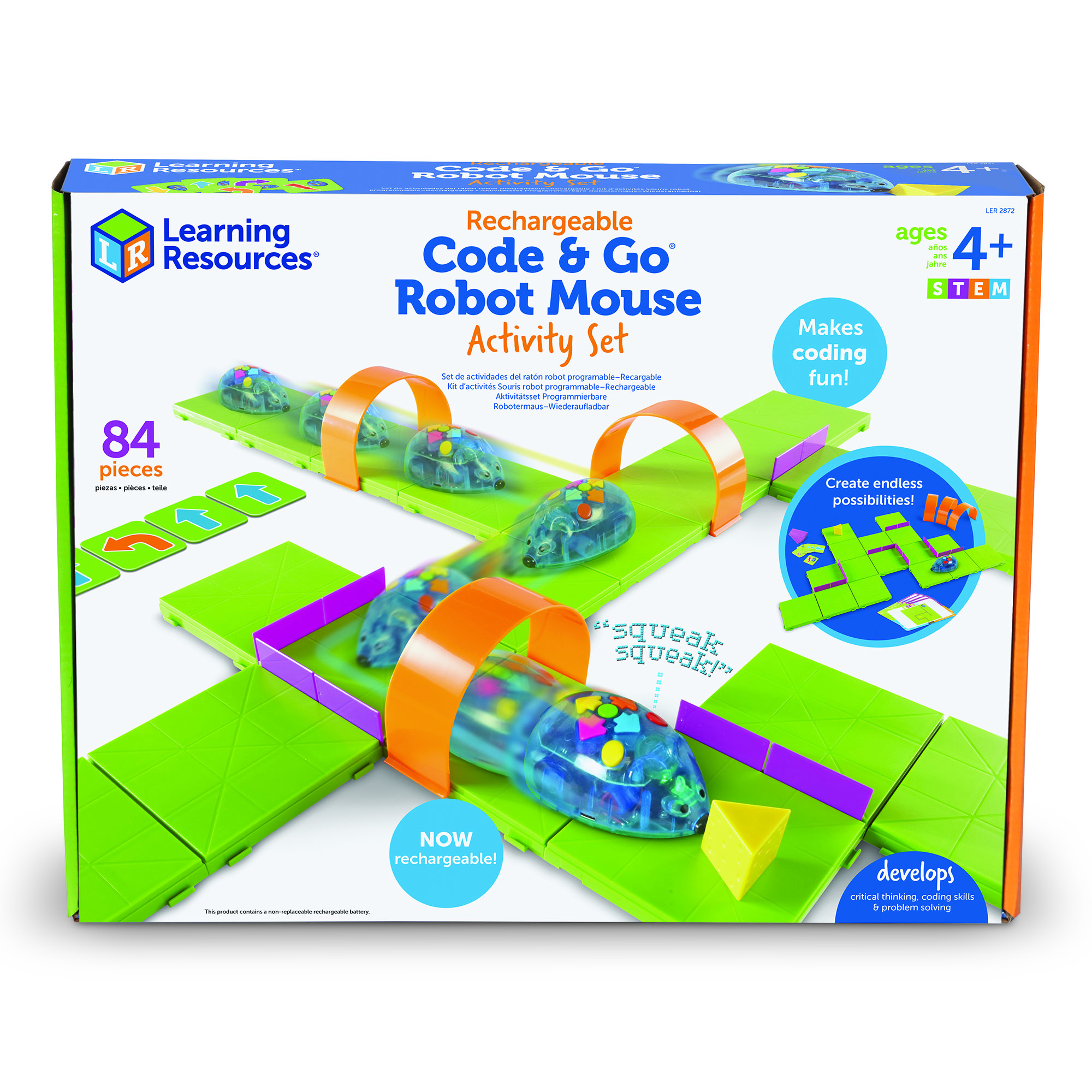 [อายุ 4+] ชุดกิจกรรมหุ่นยนต์หนูน้อยอัจฉริยะแบบชาร์จไฟได้[Rechargeable ...