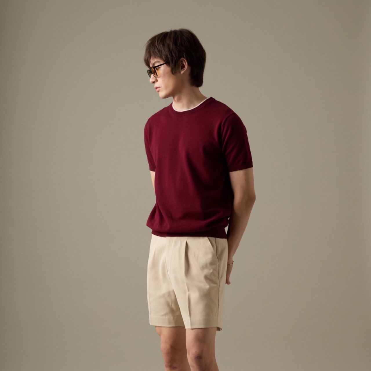 TWENTYSECOND เสื้อยืดแขนสั้นผ้า Knit รุ่น Carson Knit Cotton Tee - แดง ...