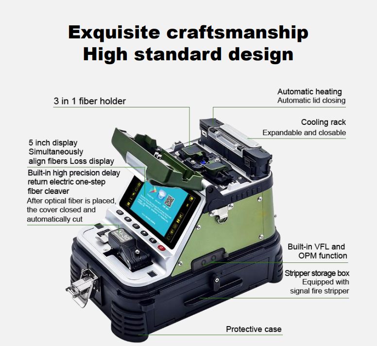 เครื่องสไปรท์สายไฟเบอร์ออฟติก Fiber fusion splicer Full set รุ่น AI-30 ...