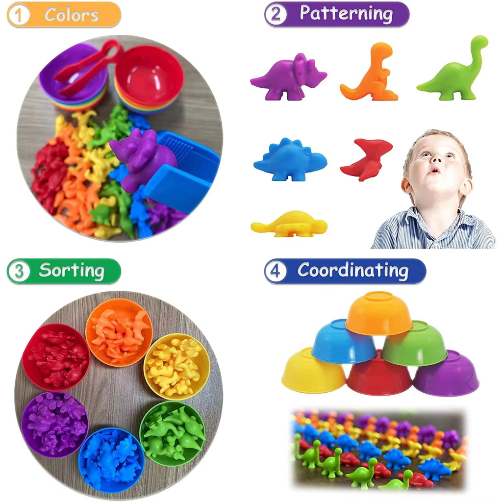 Rainbow Sorting Bear Montessori ฝึกสมอง คีบ แยกสี ของเล่นเสริมพัฒนาการ ...