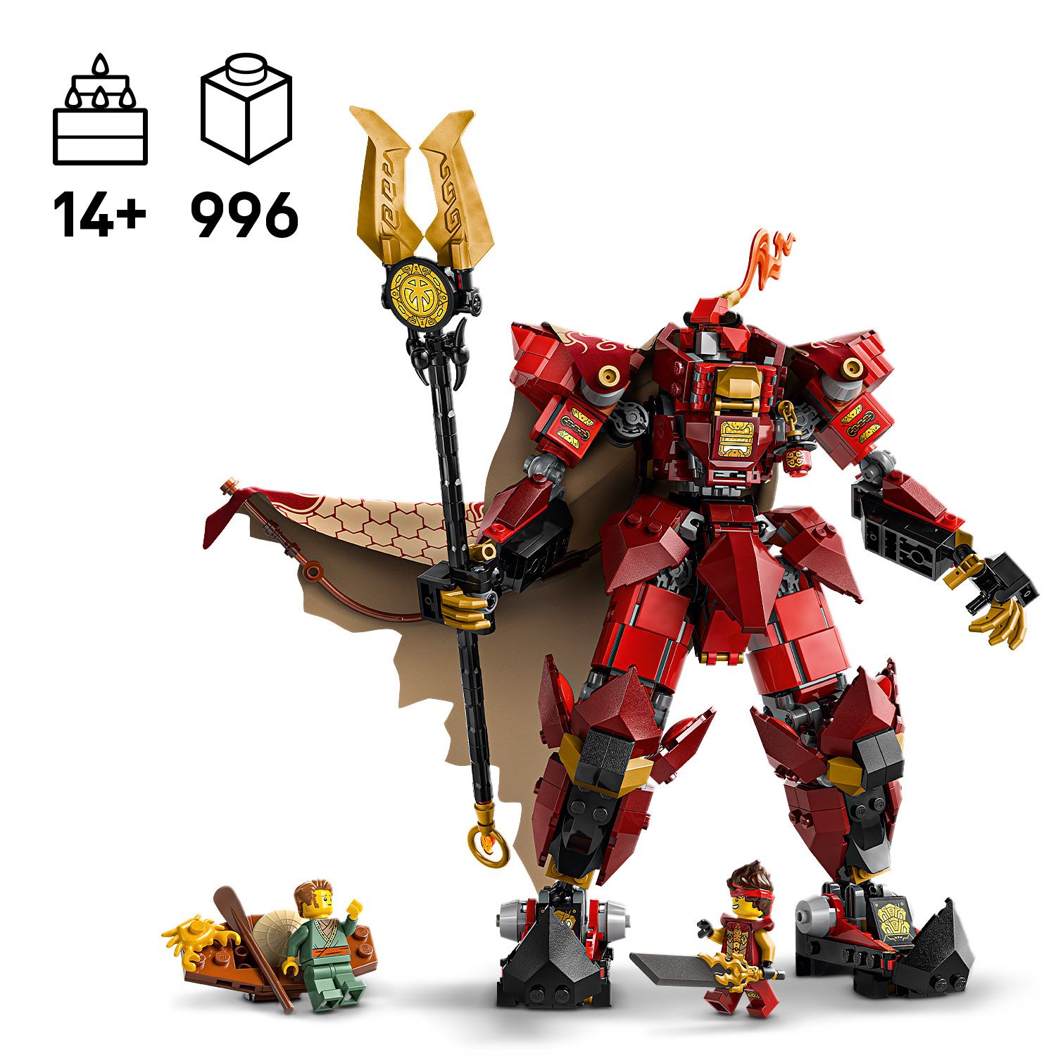 LEGO NINJAGO 71846 The Fire Knight Mech (996pcs.), Building Blocks ...