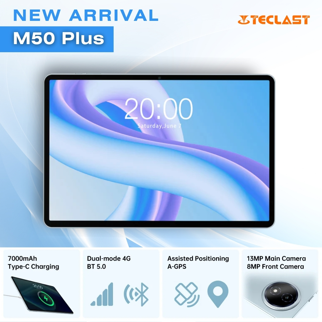 แท็บเล็ต จอ10.1นิ้ว เครื่องแรง 16GB+128GB |Teclast M50 Plus Tablet 7000mAh | Android 14 | รองรับ ...