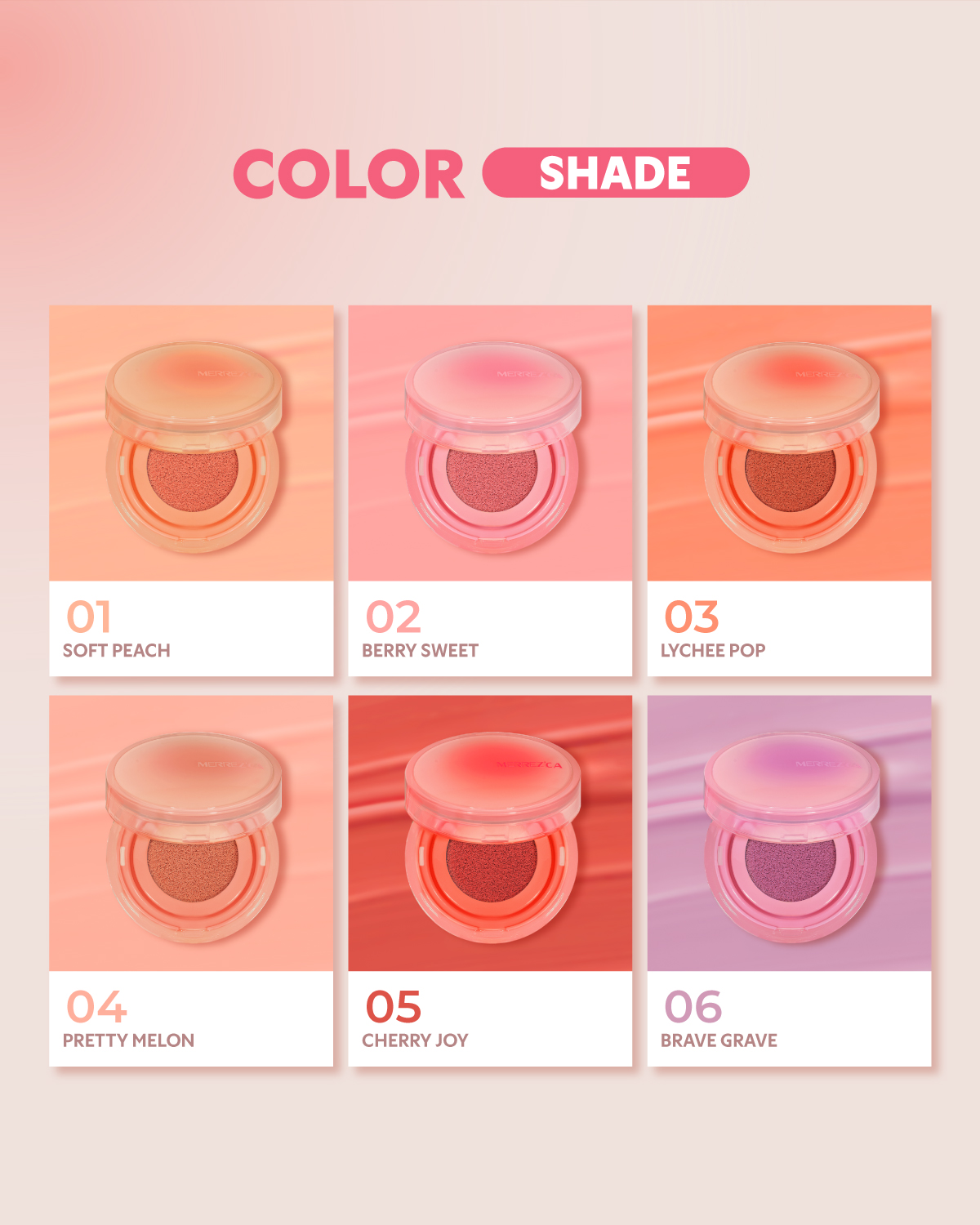 Merrezca velvet touch cushion blusher บลัชออนคุชชั่น บำรุง X4 ให้ผิวโกล ...