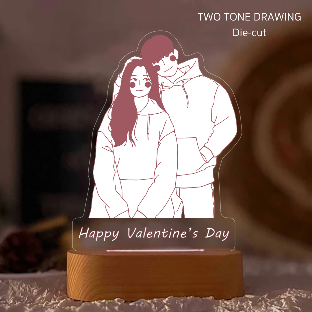 Happylife Two Tone Drawing โคมไฟภาพวาดลายเส้น สกรีนUV ของขวัญวันเกิด ...