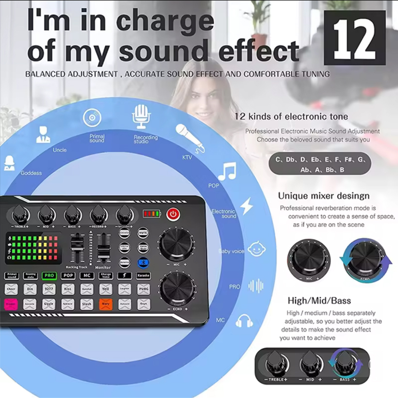 การ์ดเสียง รุ่นF998 สดการ์ด Sound Card F998 เข้ากันได้กับหลายแพลตฟอร์ม ...