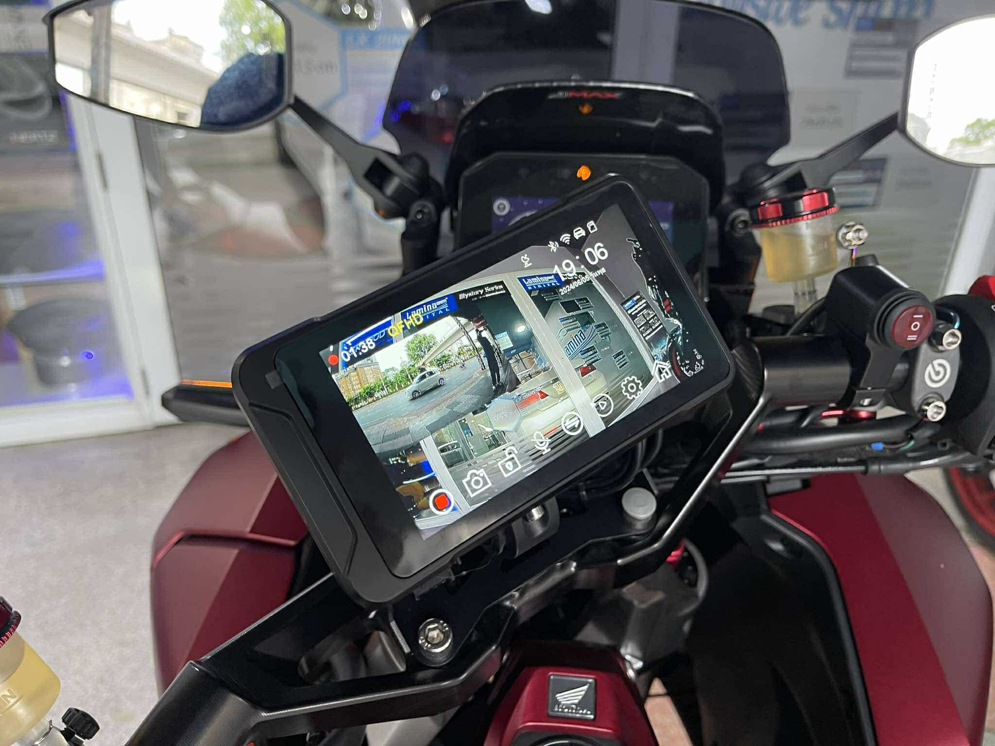 Zimtop M10+ จอมอเตอร์ไซค์CarPlay+กล้องหน้า-หลัง กันน้ำ เชื่อมต่อรองรับ ...