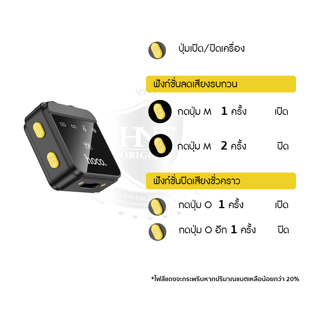 Hoco L17 ไมค์ติดเสื้อแบบแม่เหล็ก for iPhone Android Type-C wireless ...