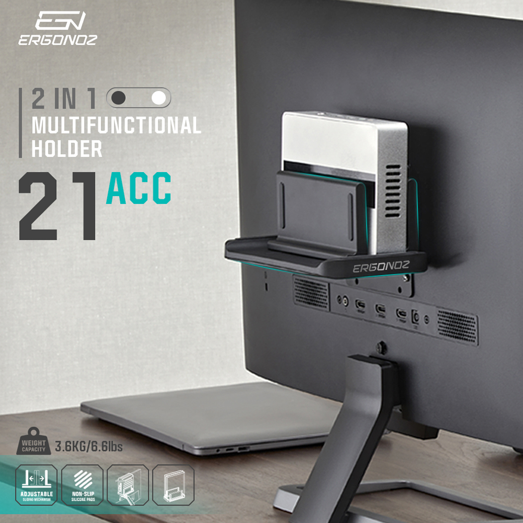 ERGONOZ 2-in-1 multifunctional holder ใช้วาง Mini PC ติดกับVESAแขนจับจอ ...
