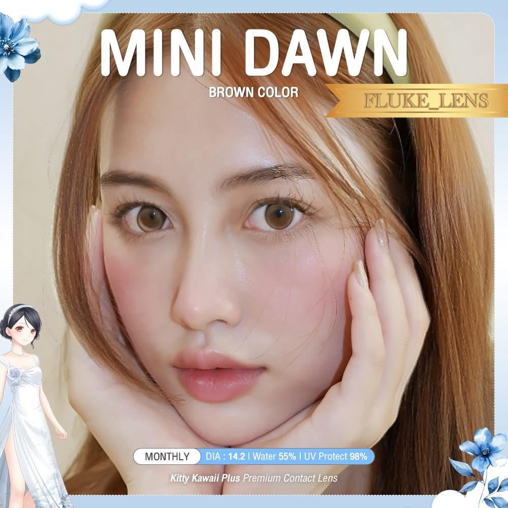 คอนแทคเลนส์ วอนยอง(ขนาดมินิ) 💖 Mini DAWN 💖 อมน้ำ55% กรองแสง แบรนด์ Kittykawaii เลนส์เกาหลี Made ...