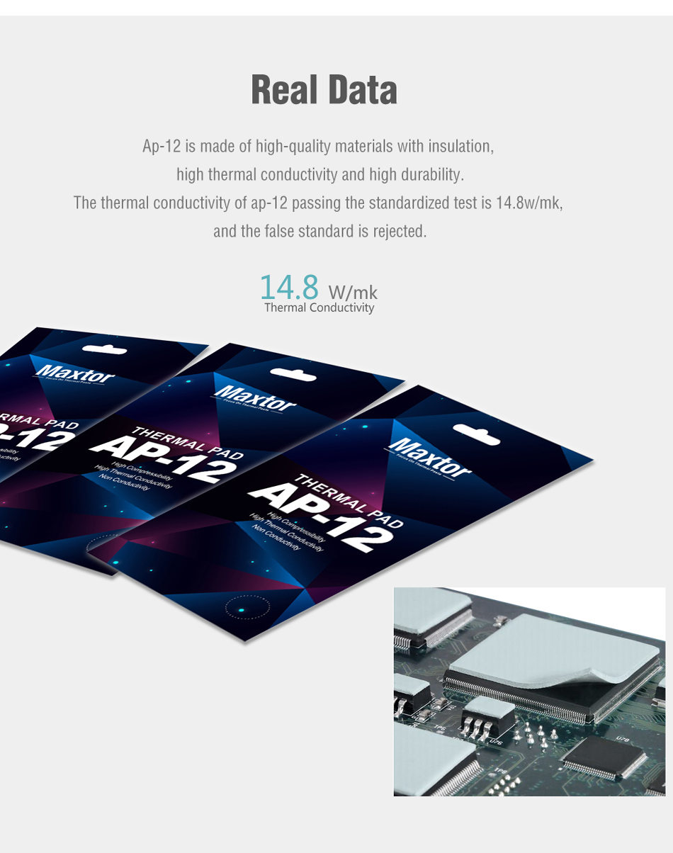 [maxtor Official] Maxtor Thermal Pad AP-12 14.8W/m-k Radiator Thermal ...