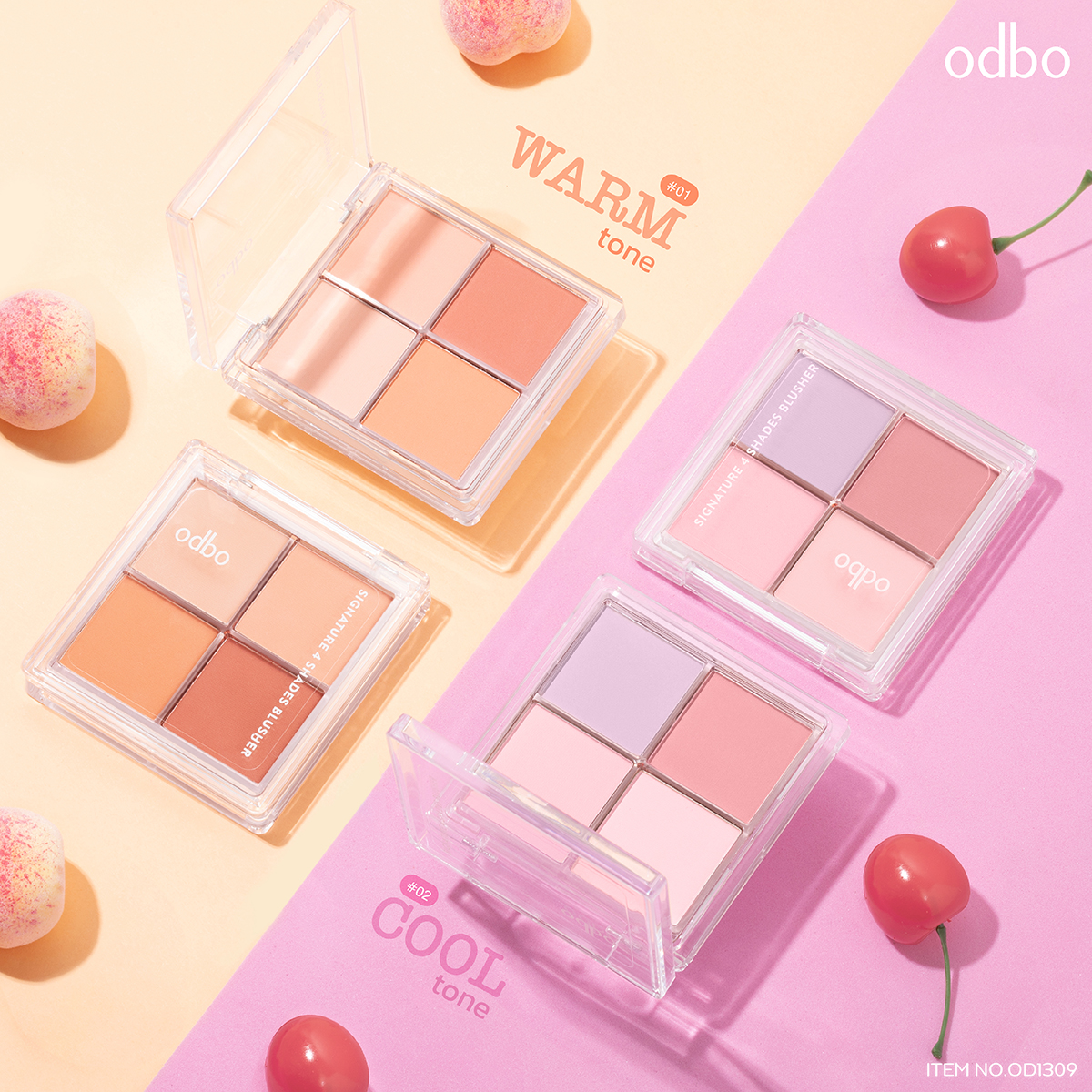 ODBO SIGNATURE 4 SHADES BLUSHER - OD1309 | Shopee Thailand