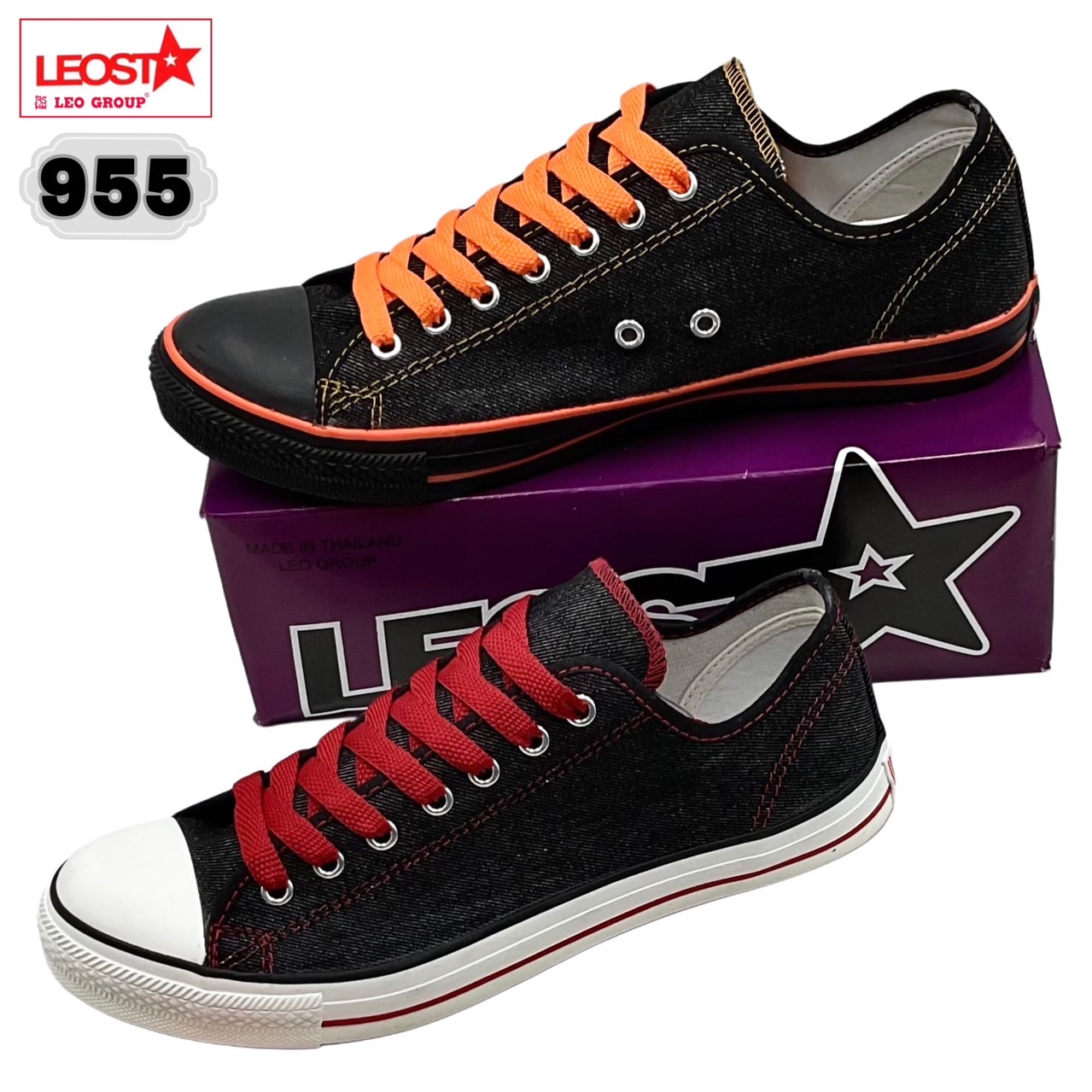 รองเท้าผ้าใบ LEO STAR (955,ผ้ายีนส์) (SIZE 37-45) | Shopee Thailand