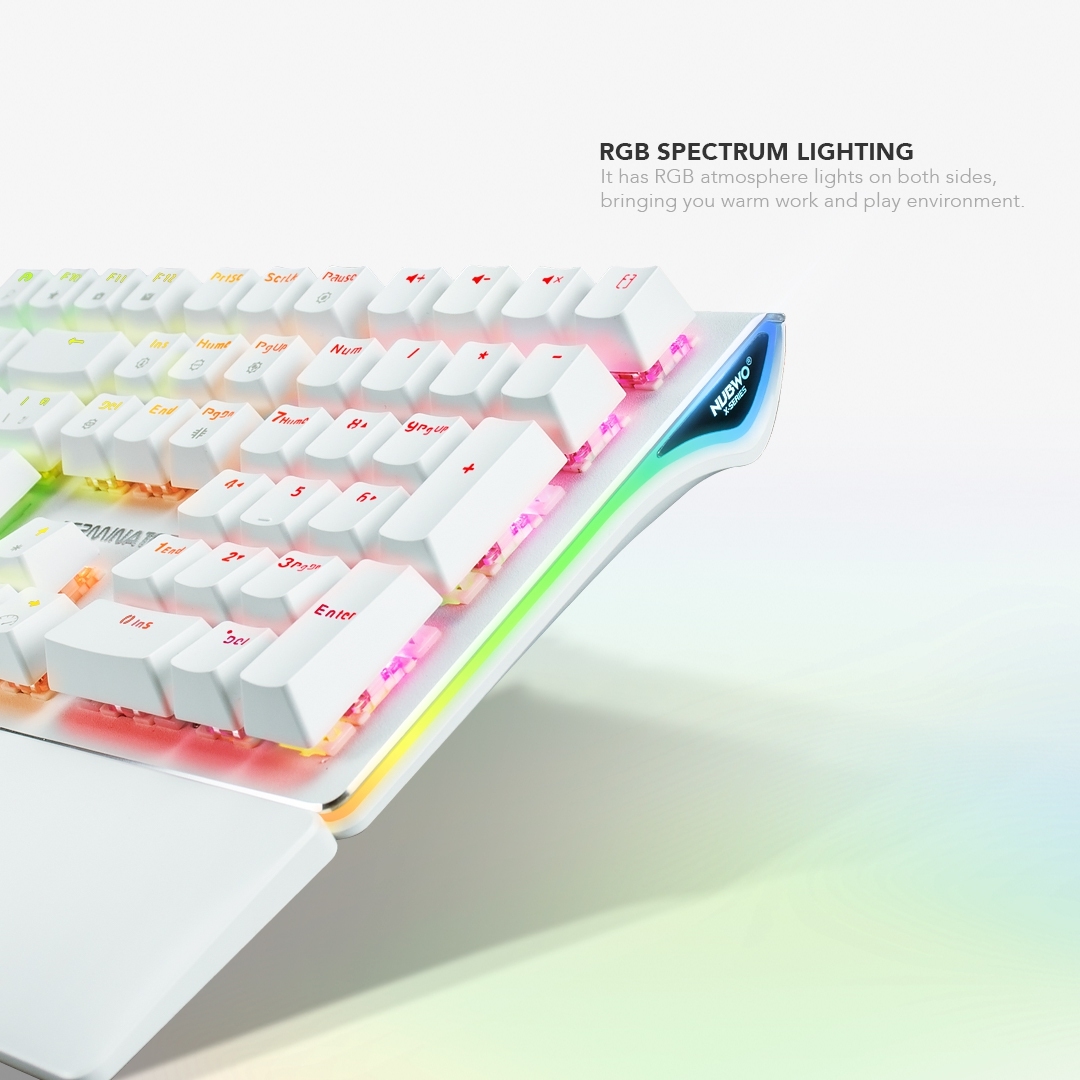 Nubwo Terminator White Edition RGB mechanical keyboard คีย์บอร์ดเกมมิ่ง ...