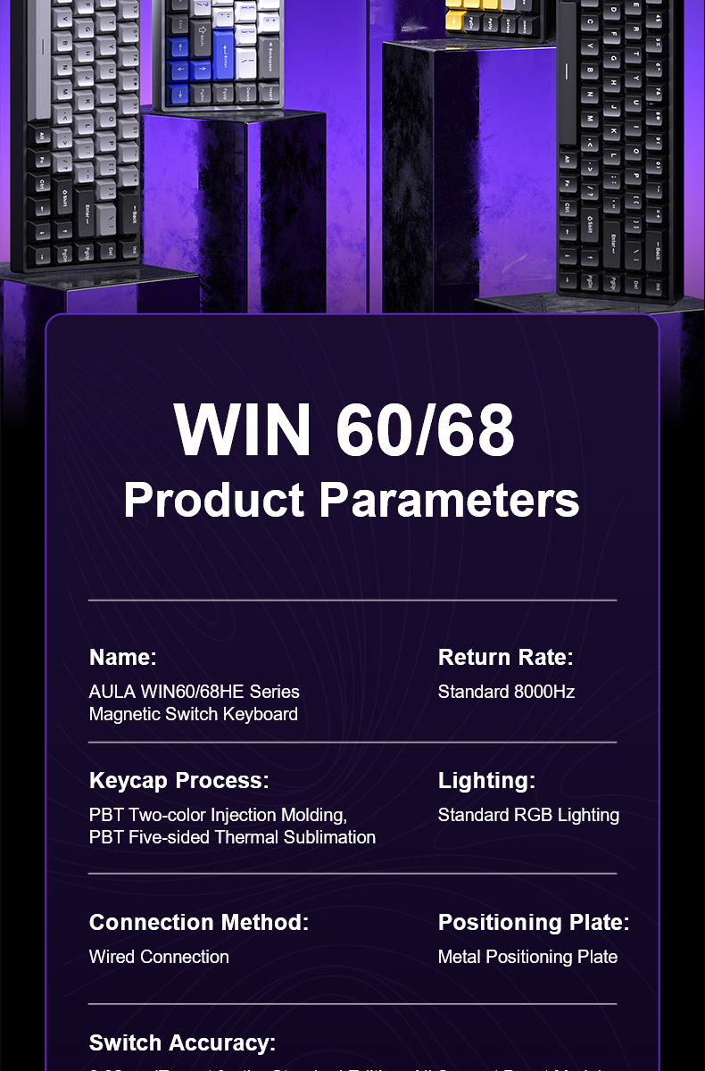 คีย์บอร์ด HE - AULA WIN60HE / WIN68HE - Rapid Trigger Wired Keyboard ...