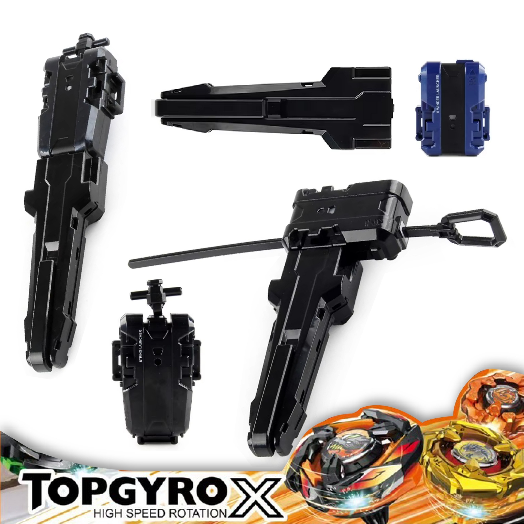 ของเล่นลูกข่าง เบย์เบลด TOPGYRO X ลูกข่าง เซ็ต 4 ตัว มาพร้อมสนามเบย์เบลด ที่ซู๊ตแบบสาย และแบบ ...