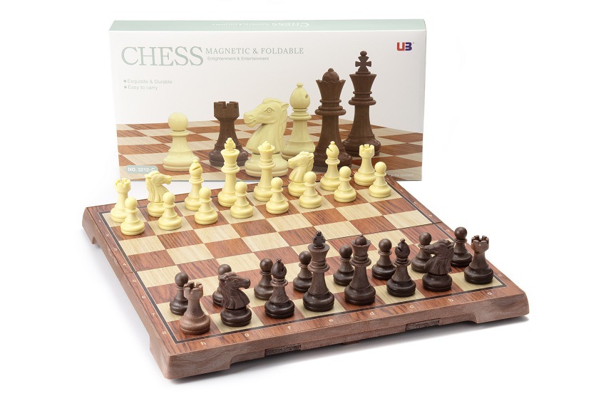 [Super Chess] หมากรุกสากลแม่เหล็กพลาสติกลายไม้ UB Wood Grain Magnetic ...
