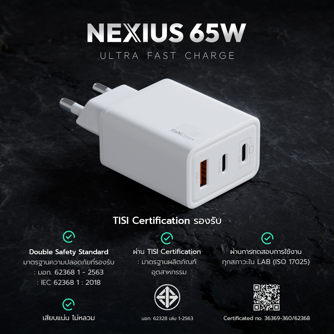 ENYX NEXIUS หัวชาร์จ A8S PD 65W ชาร์จเร็ว Fast Charge USB C 3.0 ...