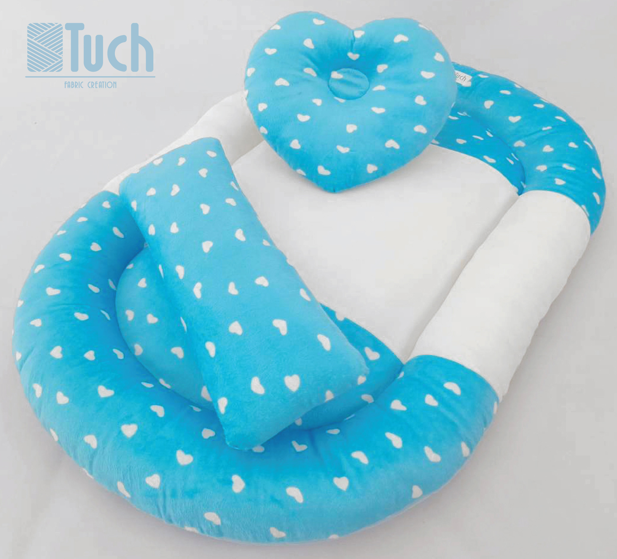 Tuch (ทัช) ชุดที่นอนเด็ก พร้อมหมอนหนุน หมอนข้าง ลายหัวใจ Baby Bedding ...