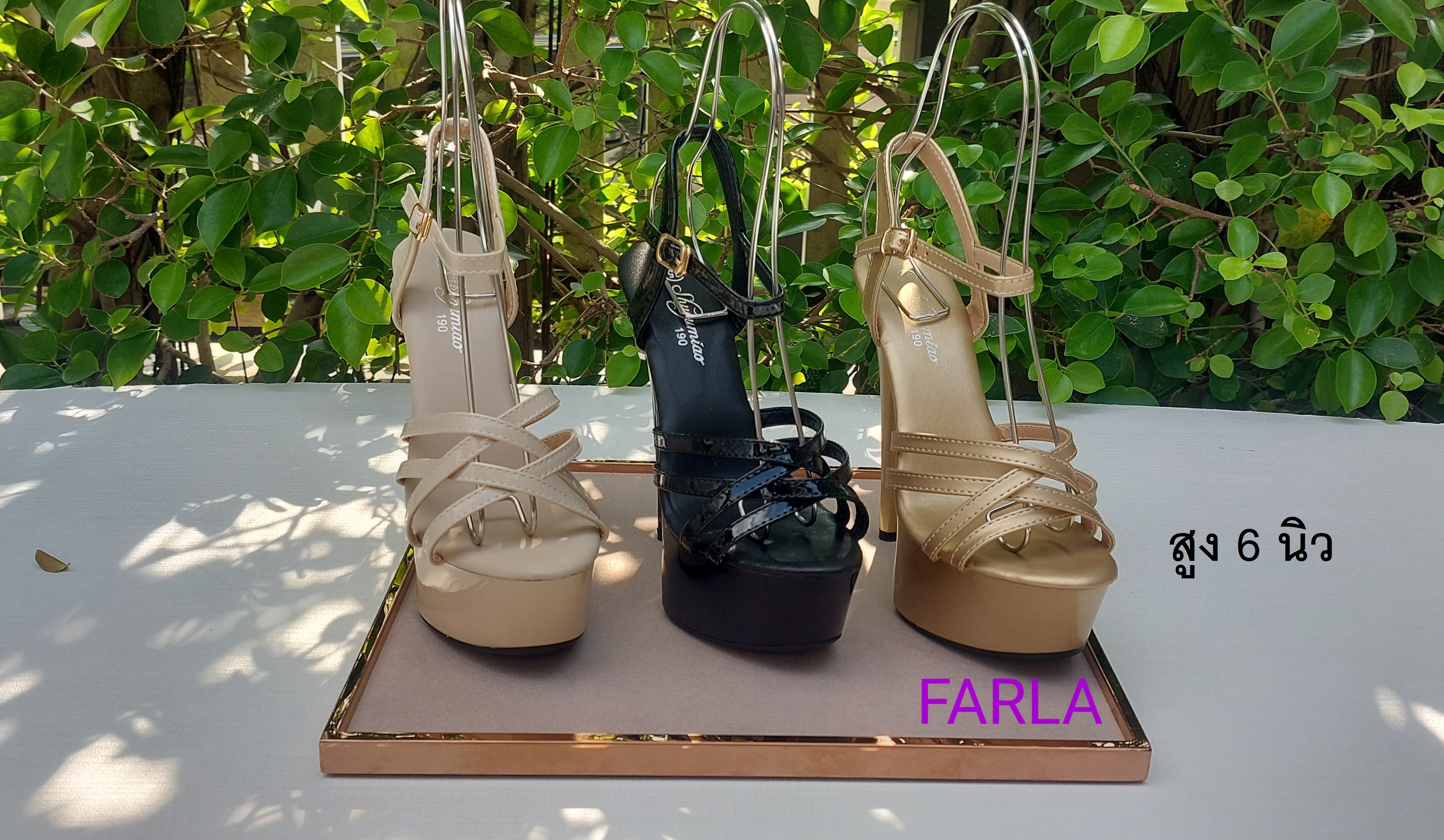 FARLA รองเท้านางงาม ใส่ประกวด ใส่ออกงาน รองเท้าส้นสูงส้นเข็ม 5นิ้ว 6 ...