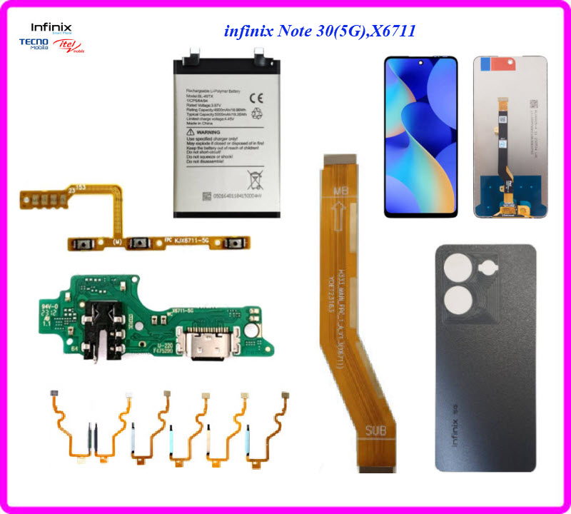 อะไหล่ สายแพร infinix Note 30(5G),X6711,ฝาหลัง,แบตเตอรี่,หน้าจอ LCD ...