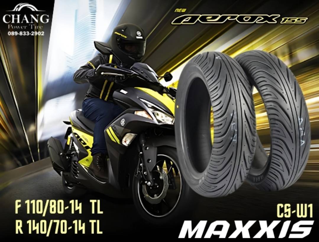 ยางรถมอเตอร์ไซค์ CHENG SHIN TIRE by MAXXIS รุ่น CS-W1 ขนาด 110/80-14 , 140/70-14 TL สำหรับรถ ...