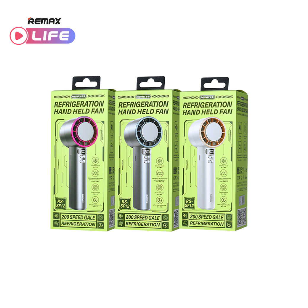 Remax Fan High-speed Handheld รุ่น RS-SF12 พัดลมมือถือ ลมแรง 200 ระดับ ...