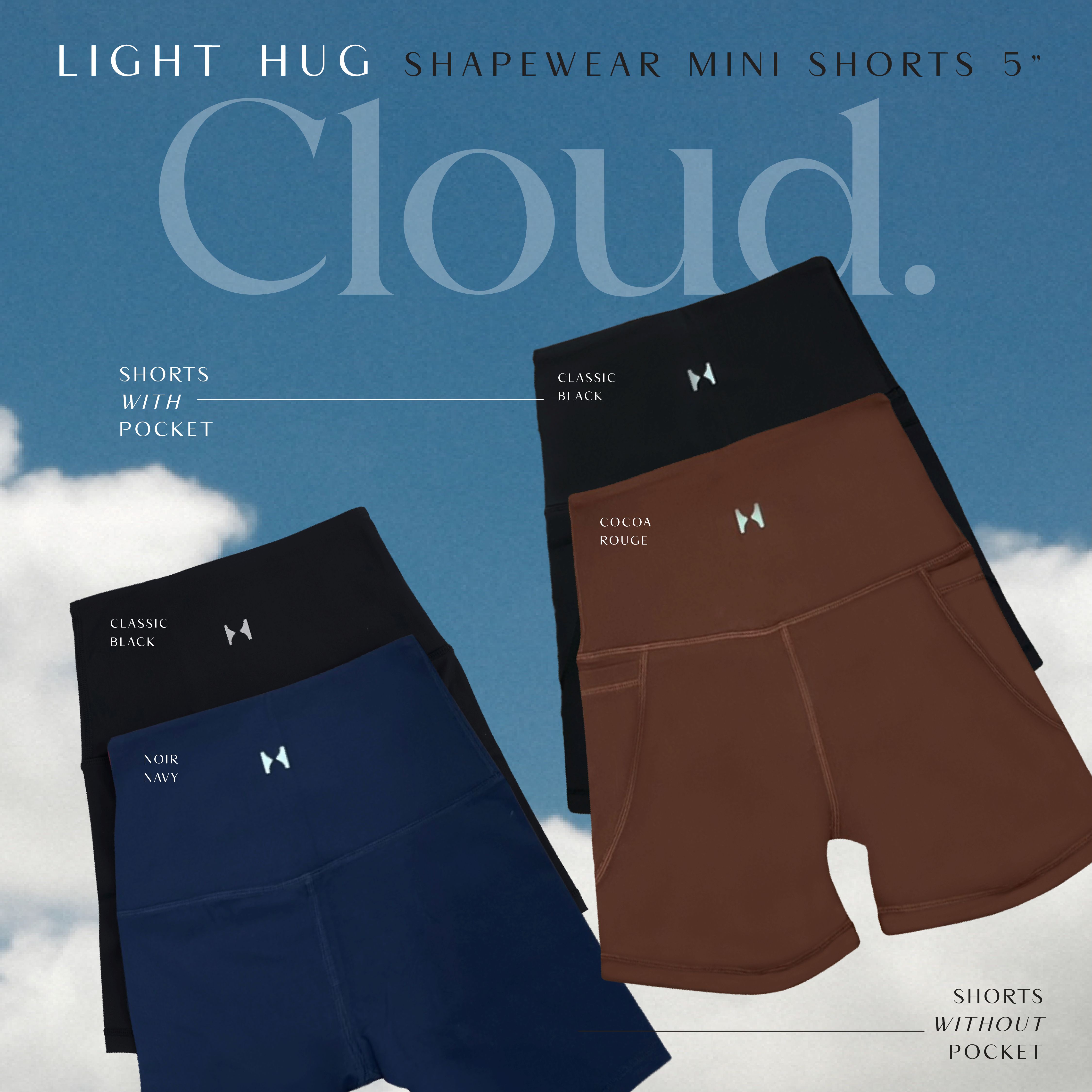 NEW HOURGLASS MINI SHORTS "LIGHT HUG - CLOUD EDITION" เลกกิ้งเก็บทรงขา ...
