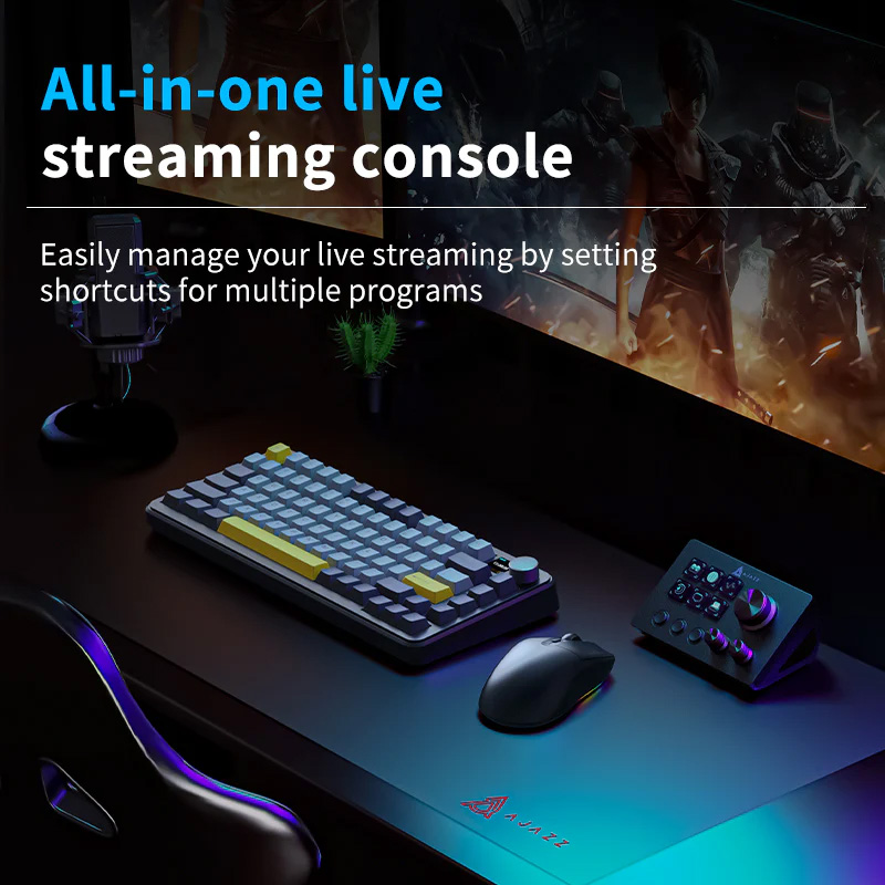 อุปกรณ์เสริมเดสก์ท็อป Ajazz AKP03 Desktop Helper with 6Key+3 Button+3 Knob Multi-Control Stream ...