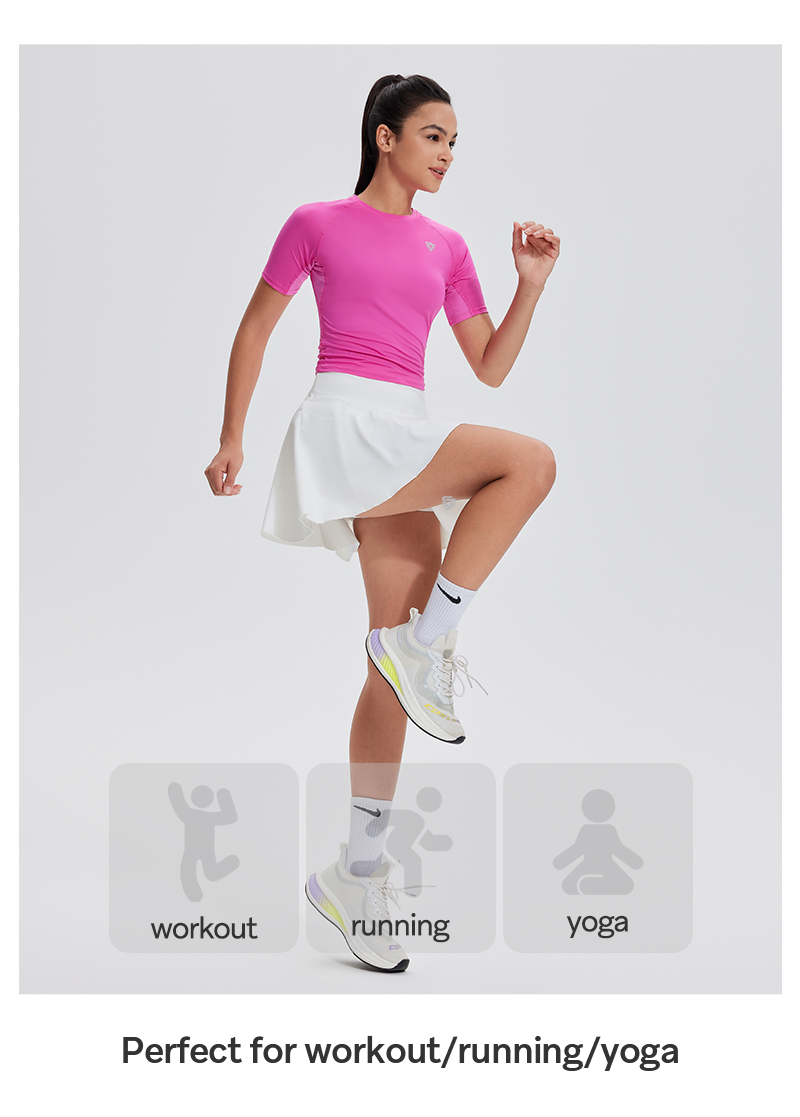 Cosleaf เสื้อครอปทรงสลิมฟิต ผ้าไลคร่ามีความยืดหยุ่นสูง แห้งไว ใส่สบาย ...