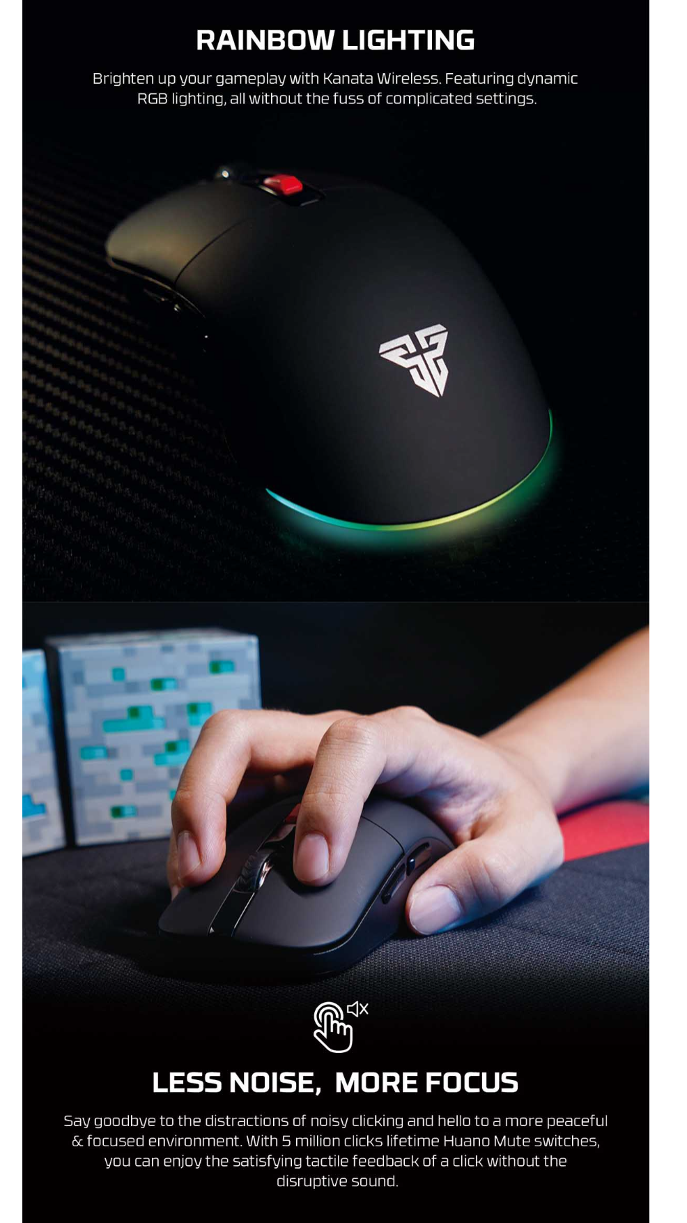 WIRELESS MOUSE (เมาส์ไร้สาย) FANTECH WG9 KANATA WIRELESS (BLACK ...