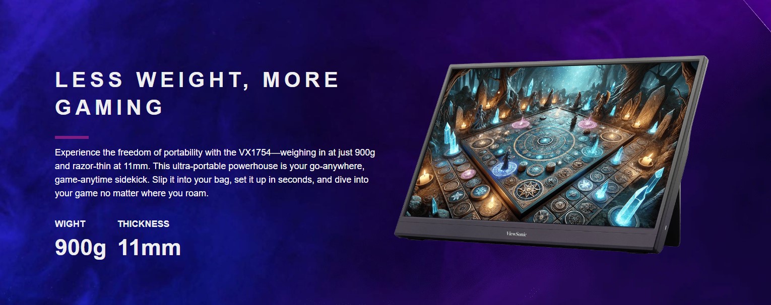 Viewsonic Portable Gaming Monitor VX1754 17" / Full HD / 144 Hz / IPS / 4 ms (จอมอนิเตอร์เกมมิ่ง ...