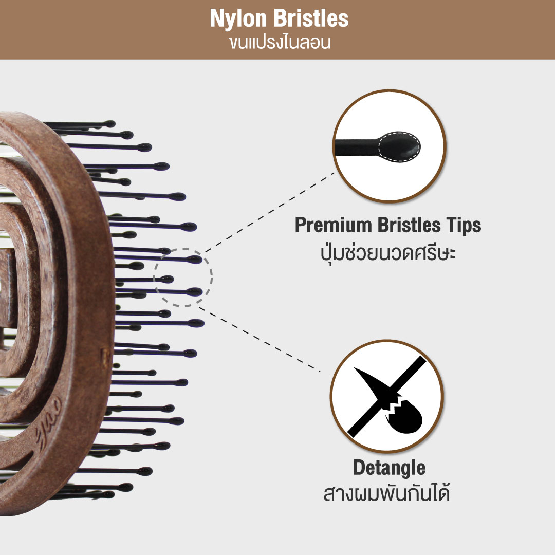 YAO Moving Little Teddy Nylon Brush หวีไนลอนสางผมพันกัน ขนาดเล็กสำหรับ ...