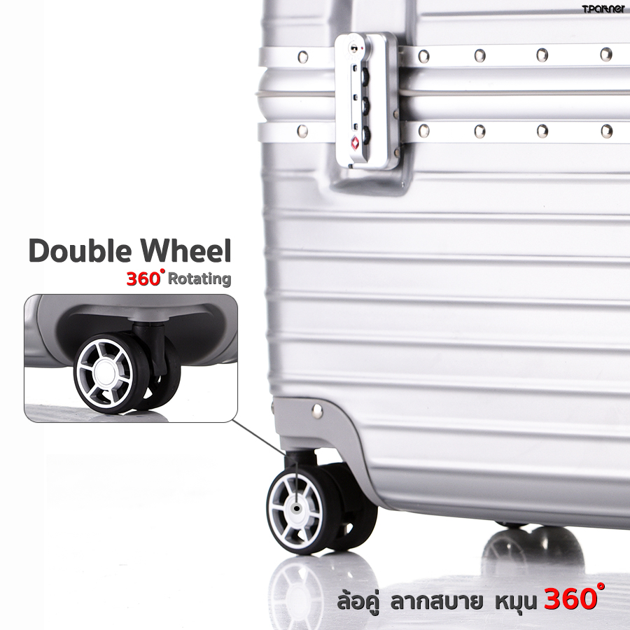 Tpartner แท้(ประกัน3ปี) กระเป๋าเดินทางล้อลาก Pilot PC+ABS โครงอลูมิเนียม ใส่ Laptop กล้องถ่ายรูป ...