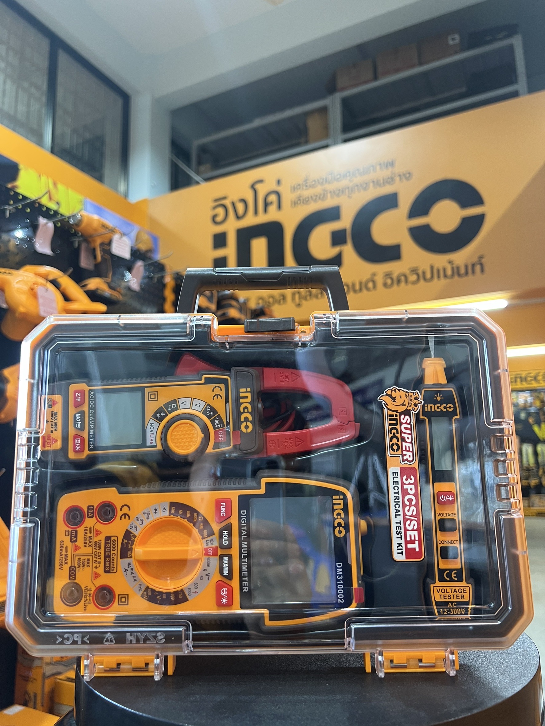(ถูกสุด) SUPER INGCO COMBO SET ชุดช่างไฟฟ้า ปากกาวัดไฟ+มัลติมิเตอร์+แค ...