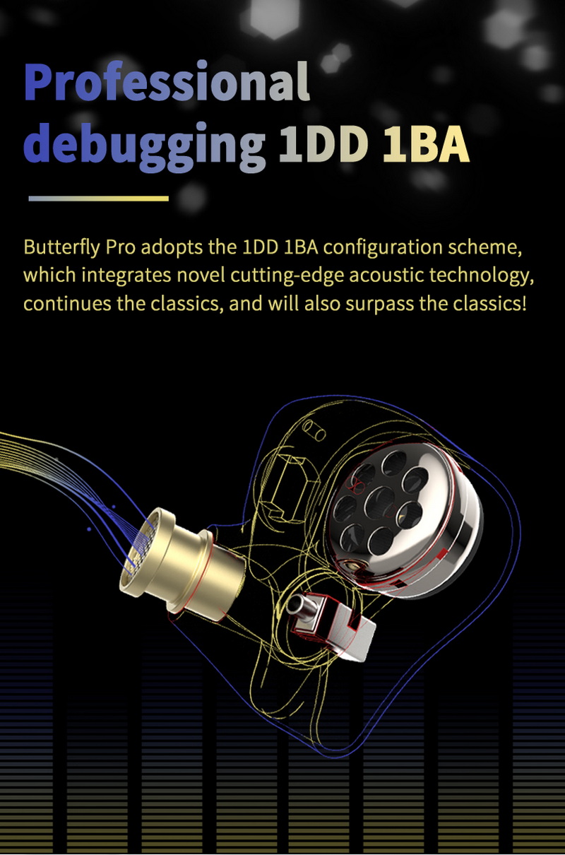 BGVP - Butterfly Pro หูฟัง IEMs หูฟัง Hybrid 2 ไดรเวอร์ 1DD+1BA รองรับ Hi-Res ประกันศูนย์ไทย ...