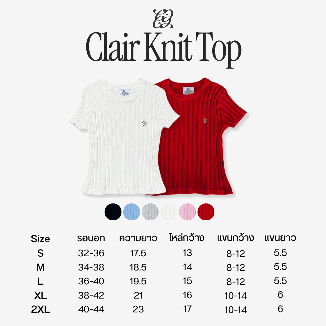 [Trendyลด25%] chuuchop(S-2XL) Clair Knit Top เสื้อไหมพรมแขนสั้น ผ้าร่อง(C8371) | Shopee Thailand