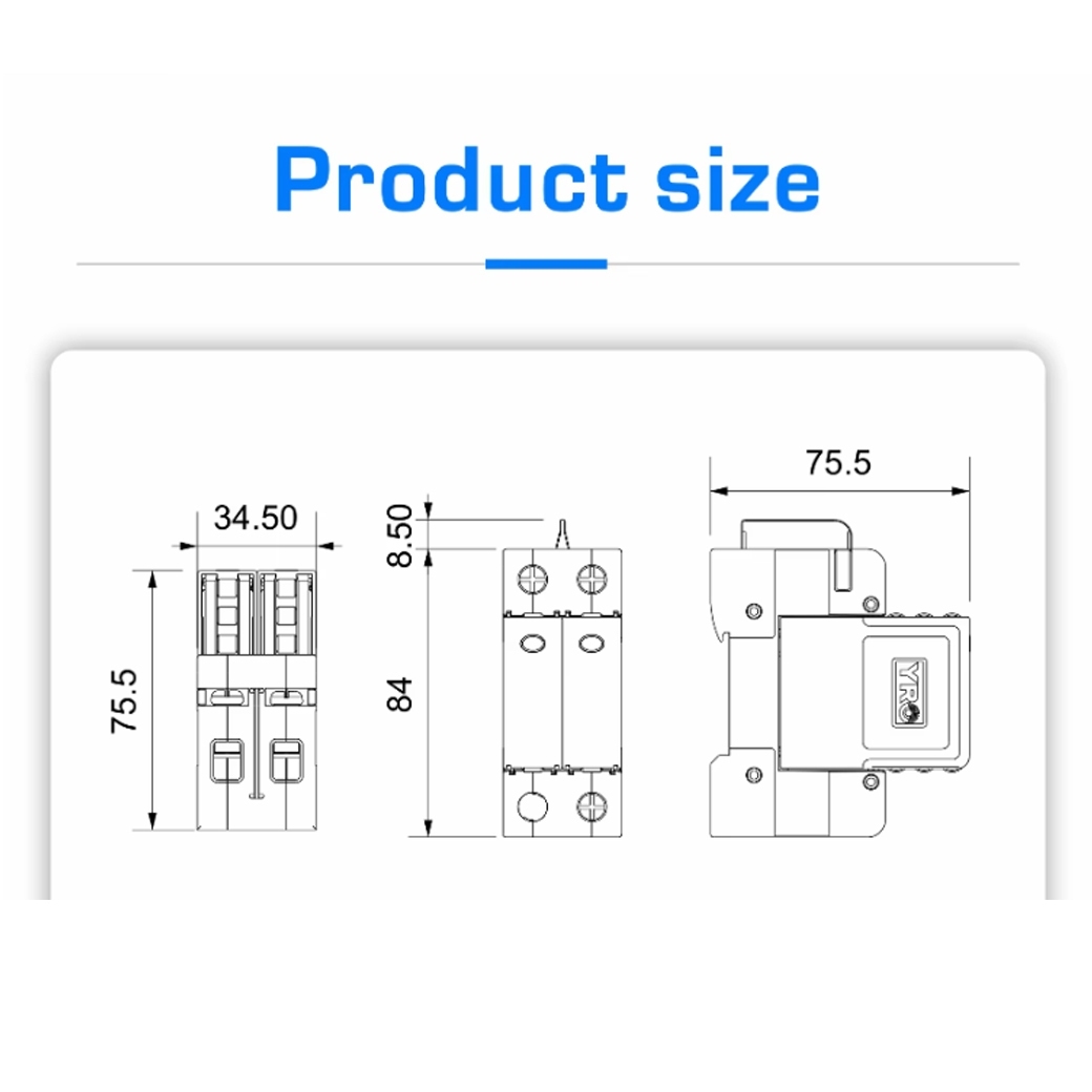 YRO YRSP-D2 DC SPD 2P 20-40KA 600VDC | Shopee Thailand